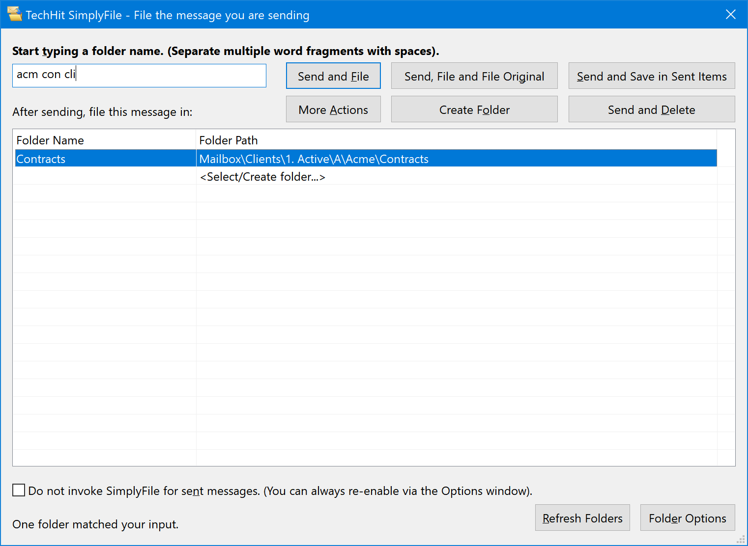 Filing Outlook Sent Email Messages — SimplyFile Documentation Filing Outlook Sent Email Messages — SimplyFile Documentation